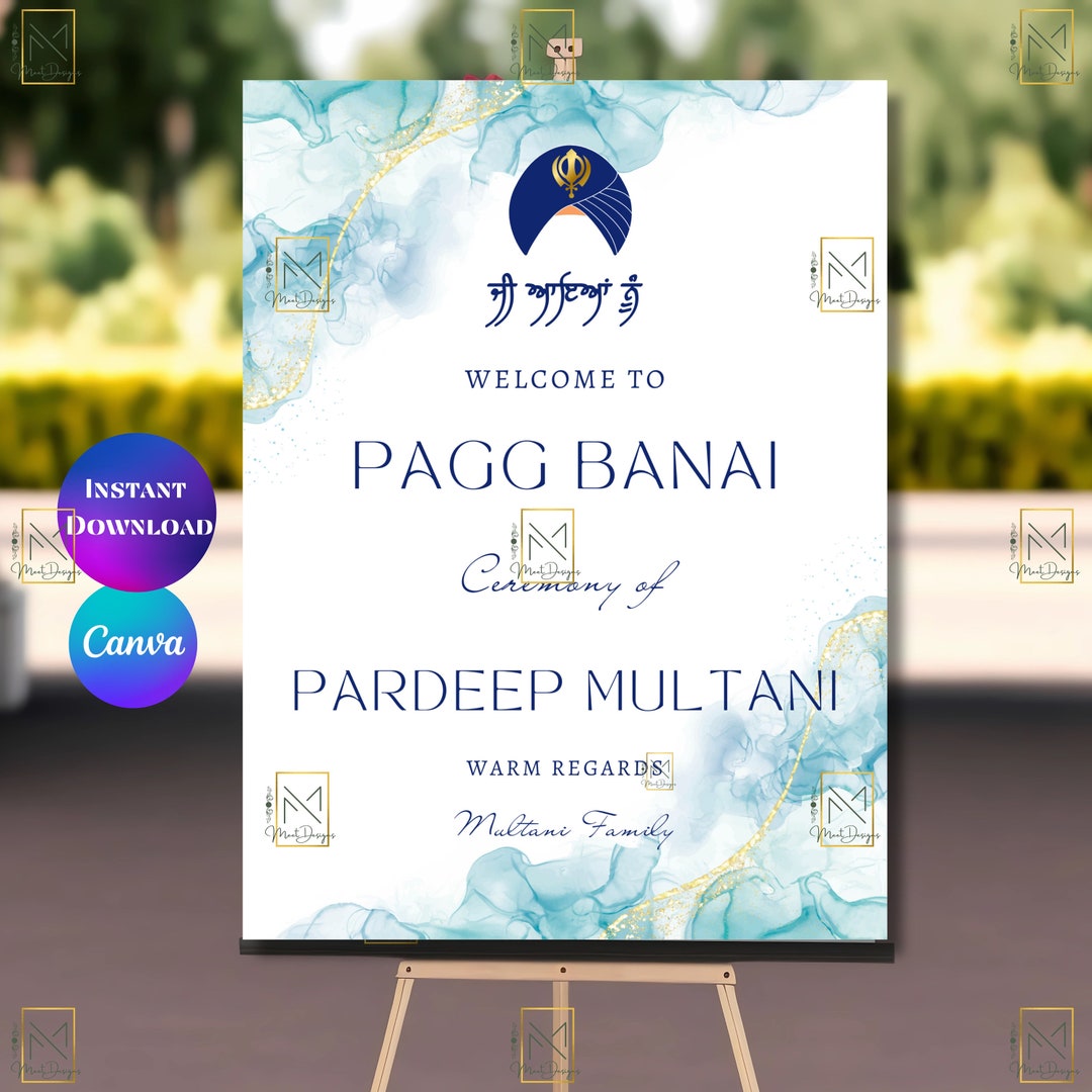 Dastar Bandi Welcome Sign Template Digital Dastar Bandi Sign Board ...