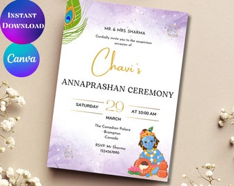 Editable Annaprashan Invitation Card Annaprashan Ceremony Invite Rice ...