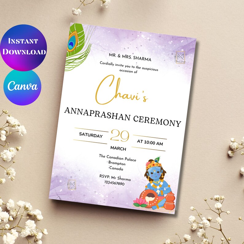 Editable Annaprashan Invitation Card Annaprashan Ceremony Invite ...