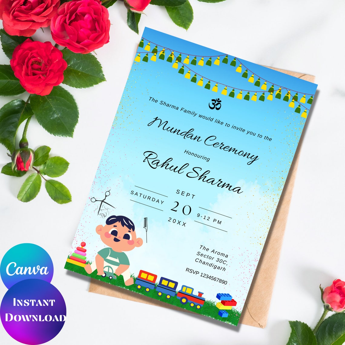Customizable Mundan Invitation Card Mundan Invite Digital Mundan ...