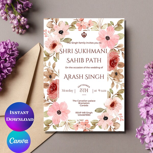 Akhand Path Invitation Card - Etsy