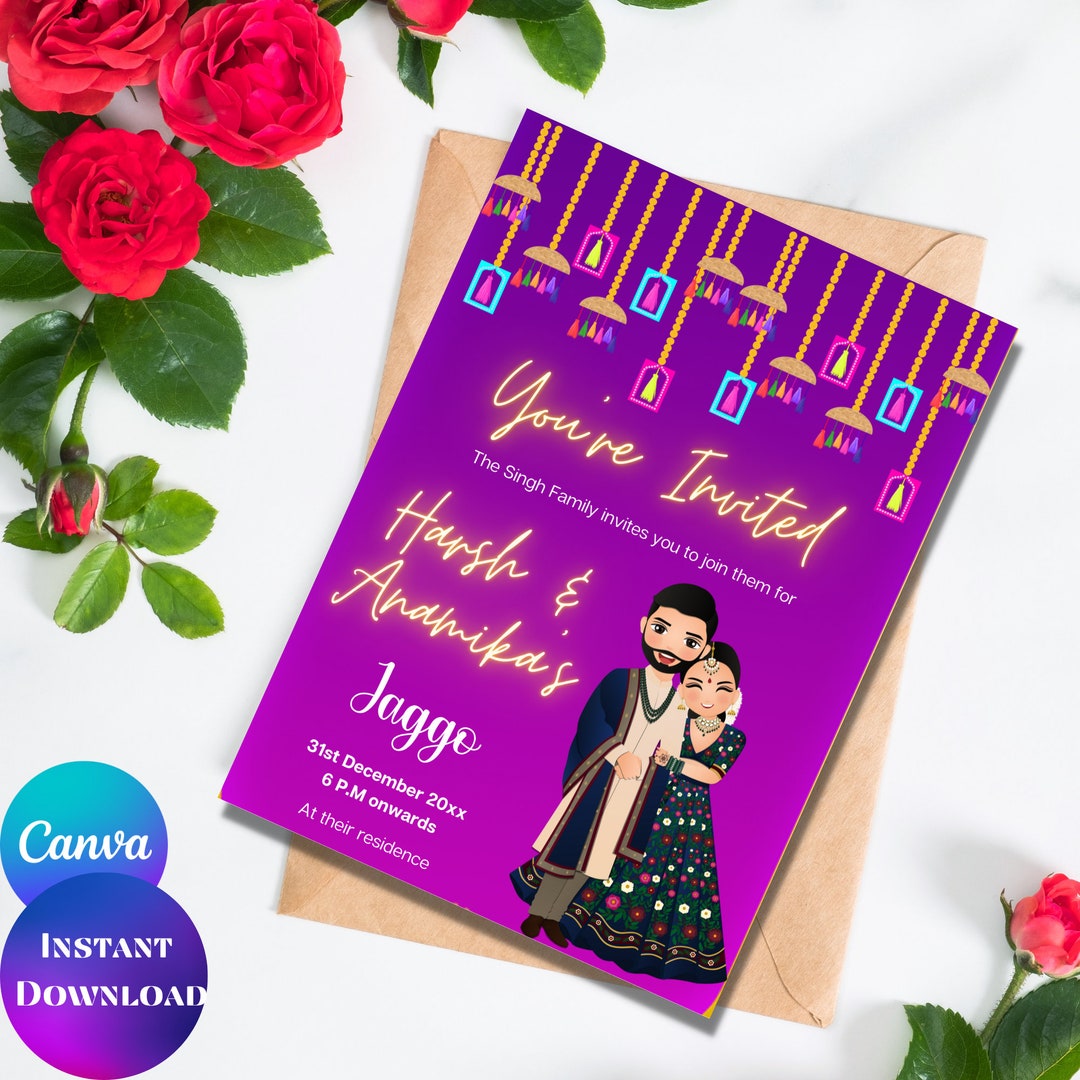 Sangeet Invitation Card Template Self Edit Jaggo Invitation Sangeet ...
