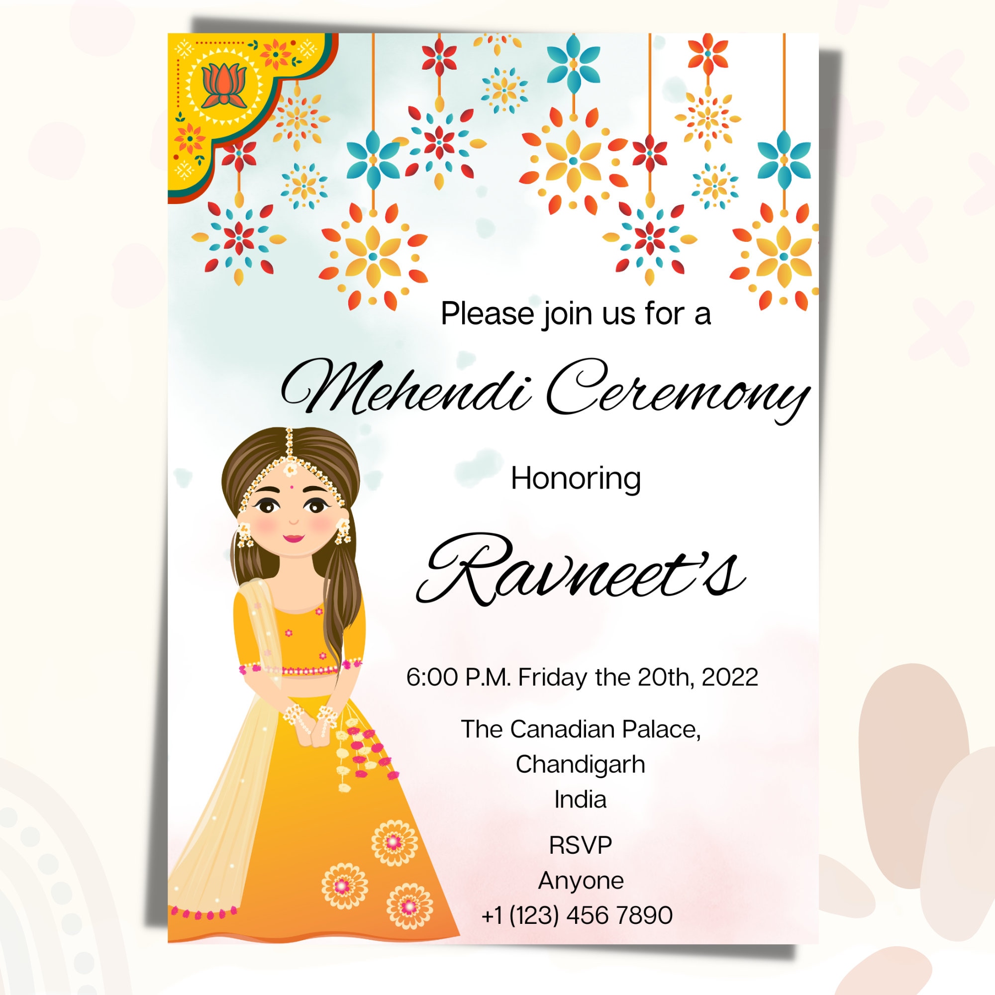 Haldi Invitation Mehndi Invitation Haldi Digital Card Haldi - Etsy Canada