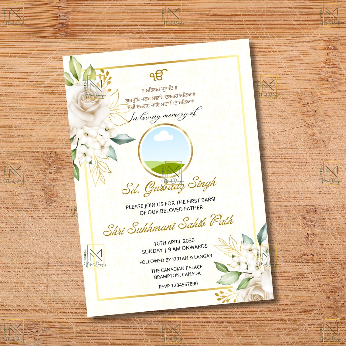 Elegant Sikh First Barsi Invitation Template Digital First Barsi ...
