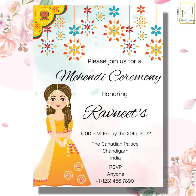 Haldi Invitation Mehndi Invitation Haldi Digital Card Haldi Maiyan ...