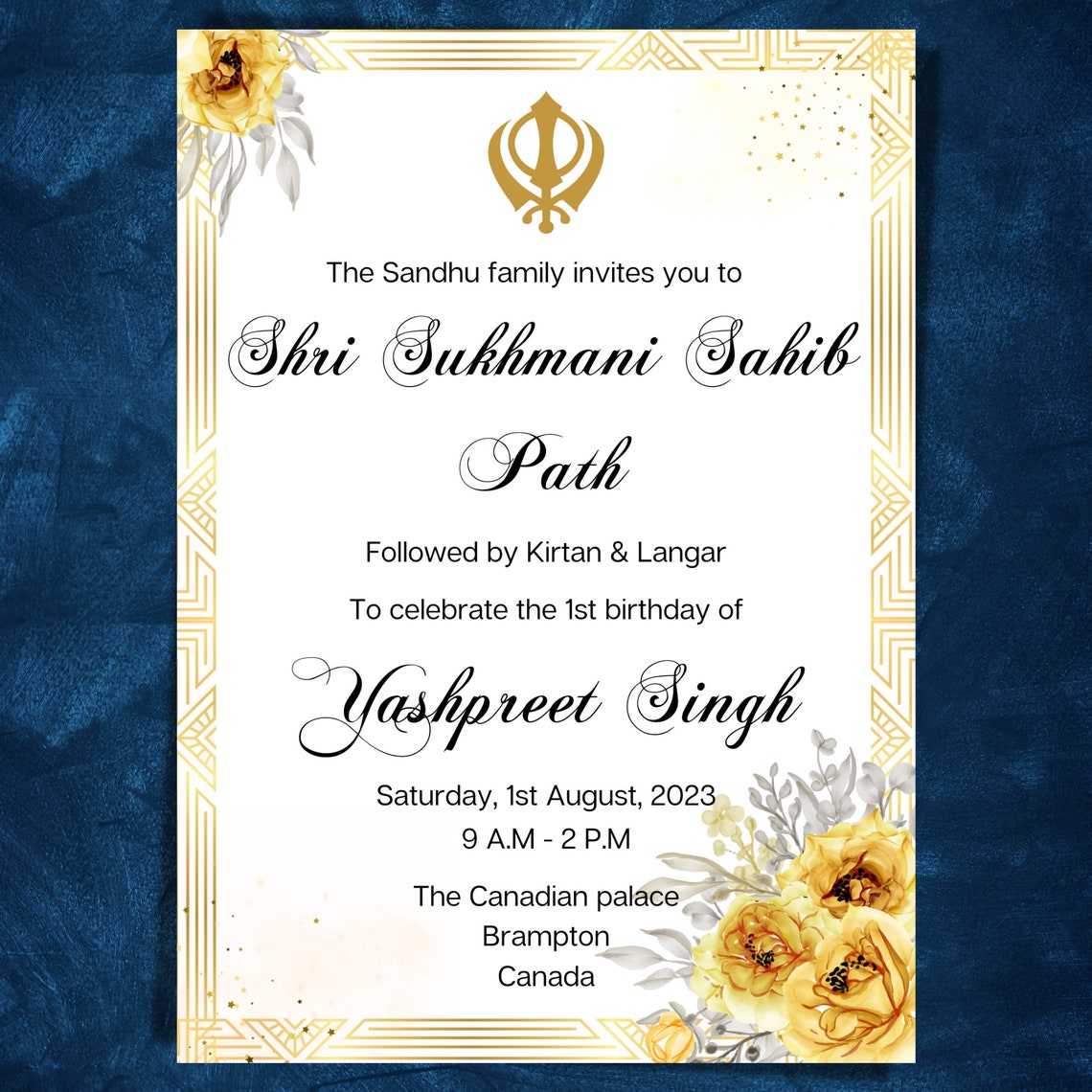 Shri Sukhmani Sahib Path Digital Invitation Card Path Sign - Etsy Australia