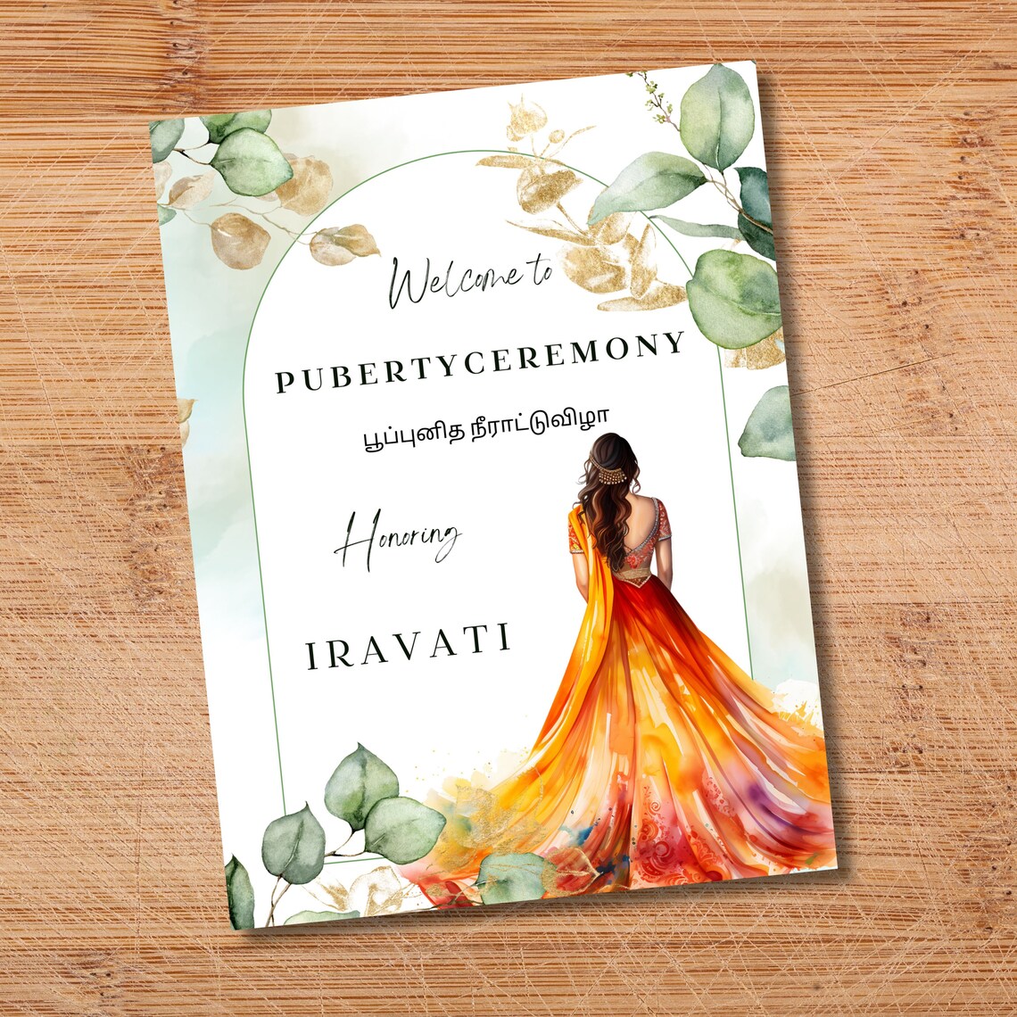 Puberty Ceremony Welcome Sign Half Saree Ceremony Welcome Sign Instant ...