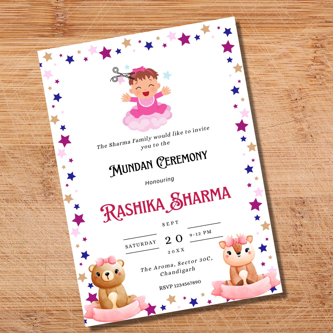 Mundan Invitation Card Mundan Invite Digital Mundan Ceremony Invitation ...
