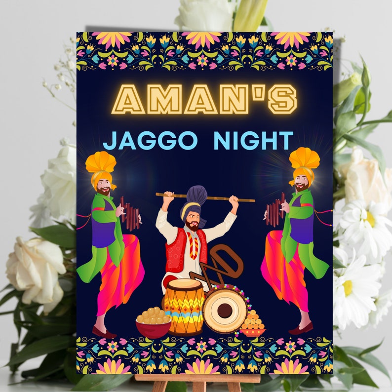 Traditional Jaggo Welcome Sign Jago Welcome Sign Jaggo Invitation Blue ...