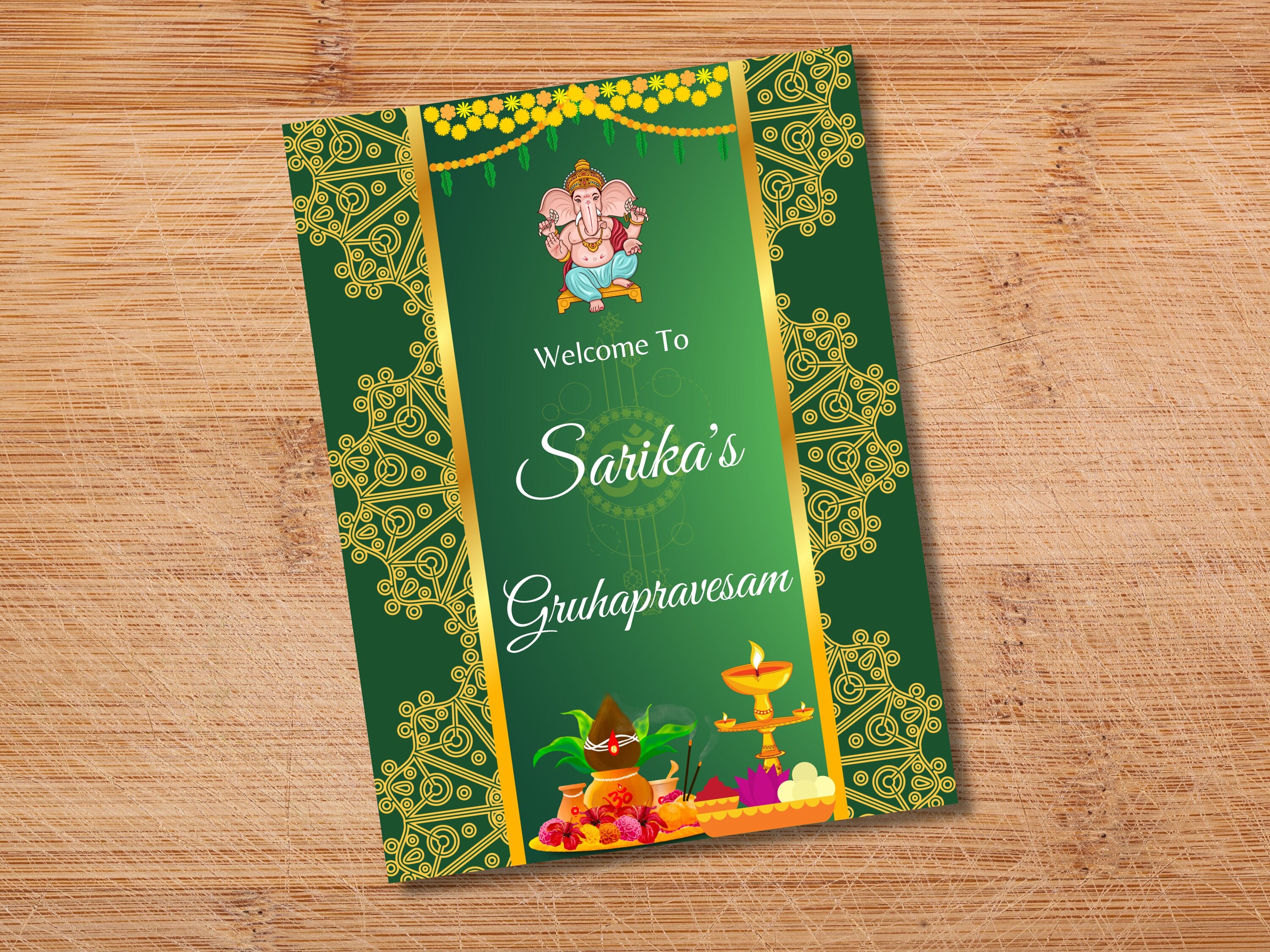 Indian Pooja Sign Ganesh Puja Sign Gruhapravesam Poster Grihapravesh ...