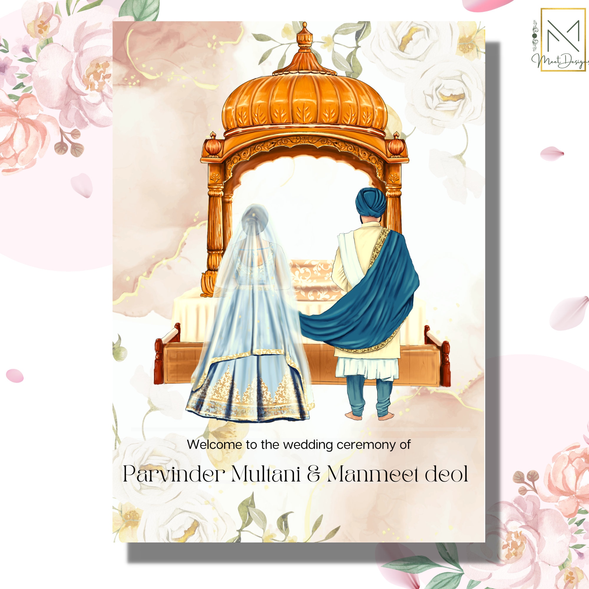 Elegant Sikh Wedding Invitation Sikh Wedding Card Sikh Digital - Etsy ...