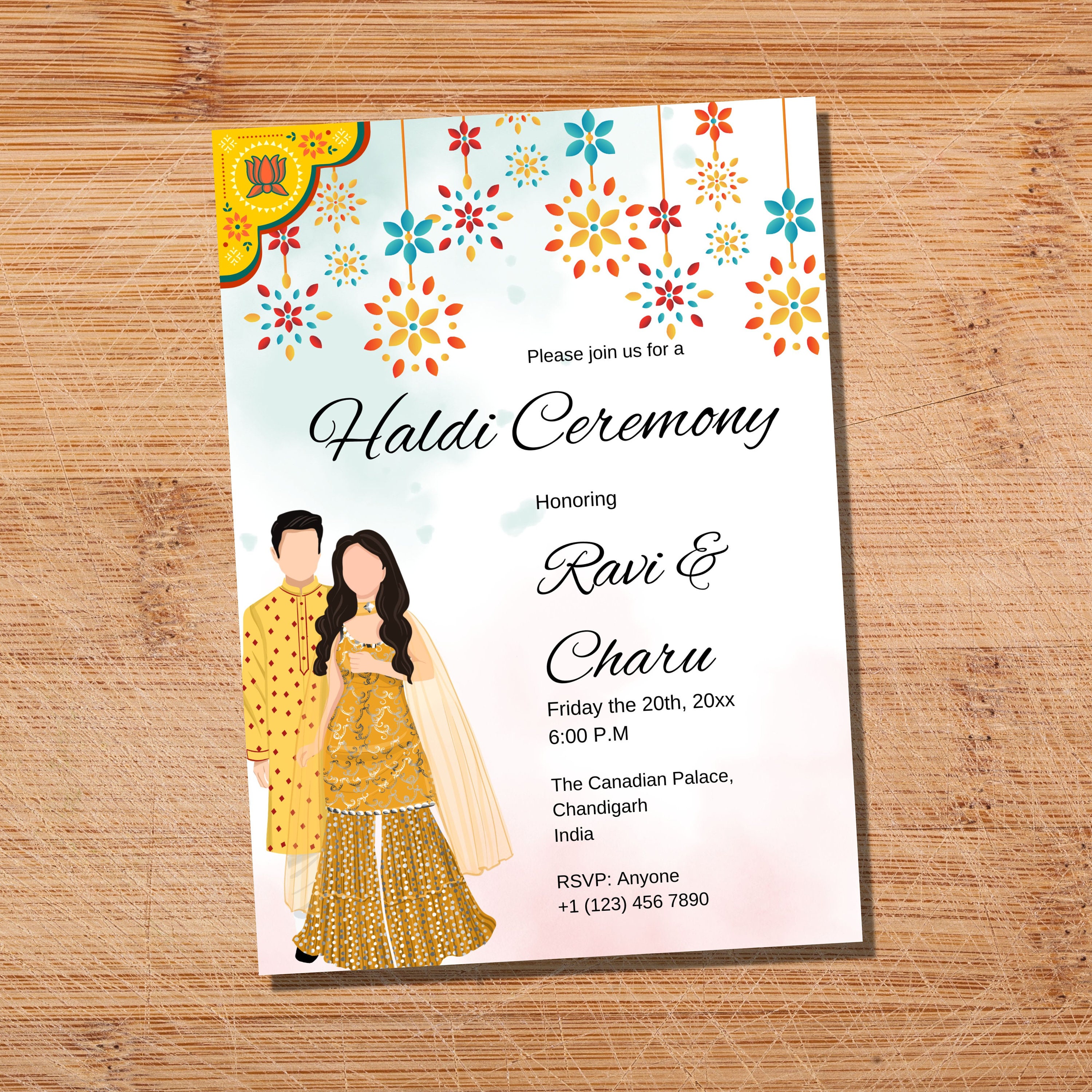 Haldi Invitation Maiyan Invitation Haldi Invite Couple Invitation ...