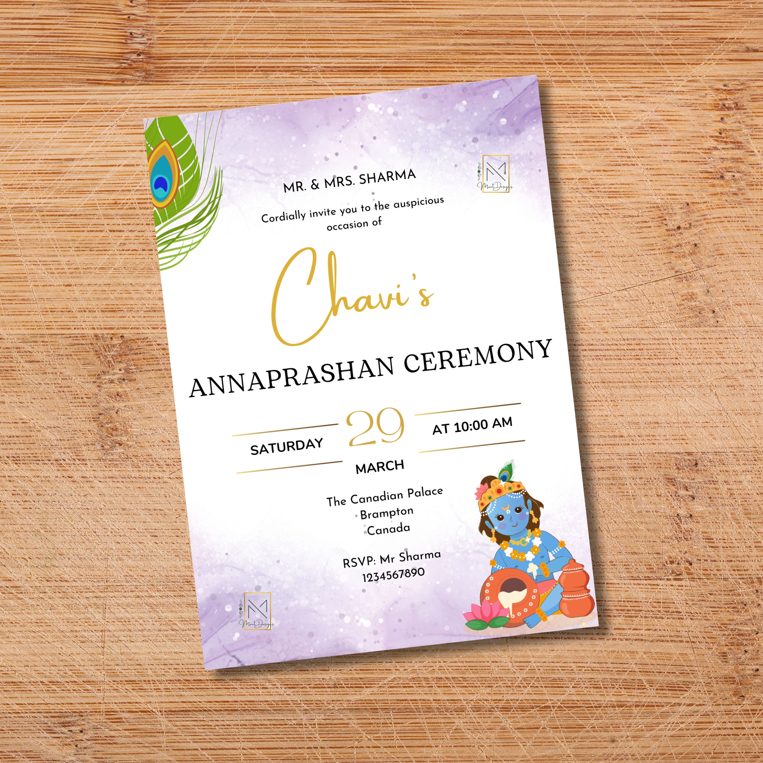 Editable Annaprashan Invitation Card Annaprashan Ceremony Invite ...