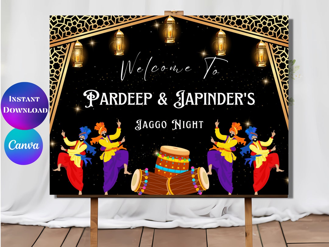 Jaggo Welcome Sign Jago Poster Jago Welcome Sign Punjabi Jaggo Sign ...