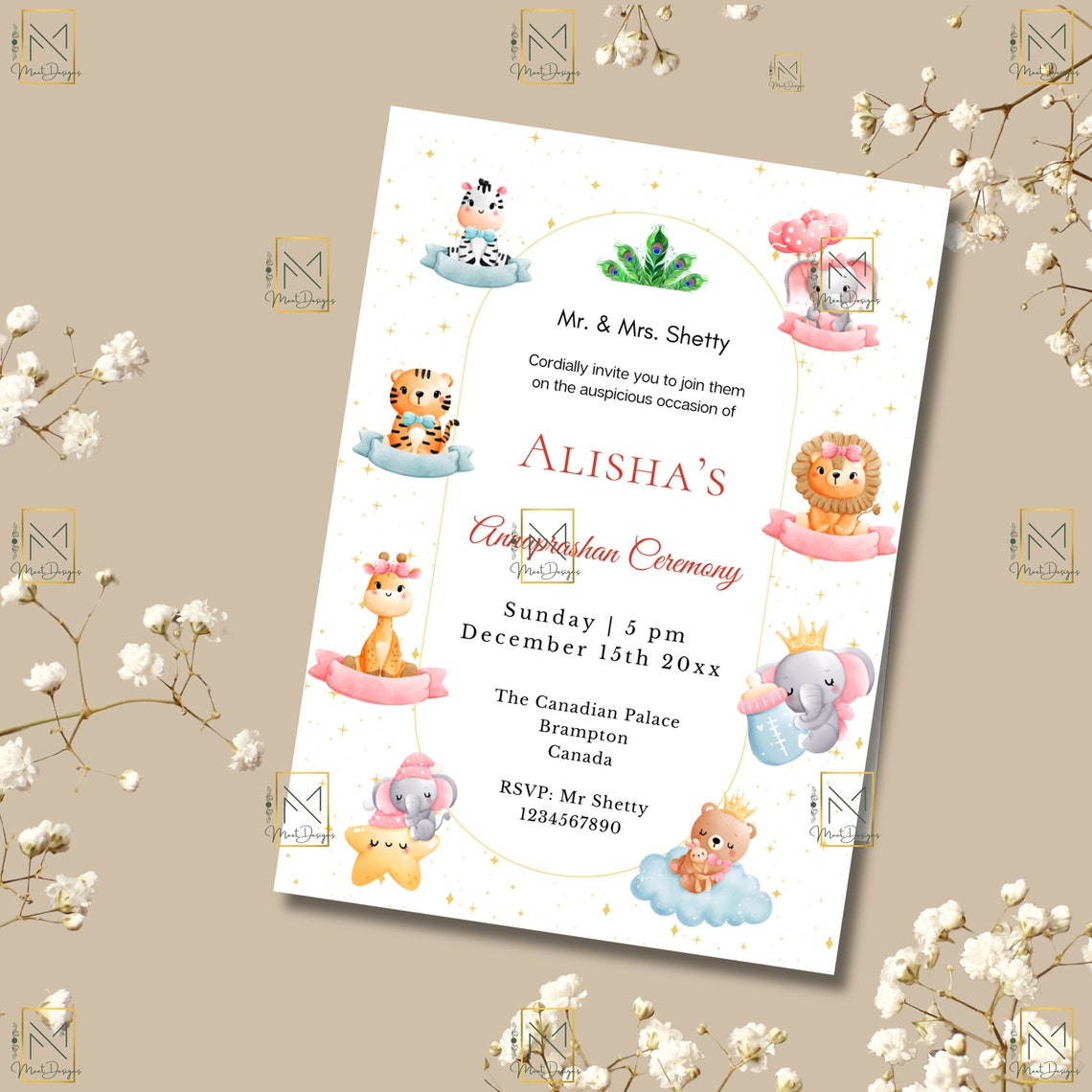 Cute Annaprasan Invitation Indian Rice Ceremony Invites Annaprashan ...