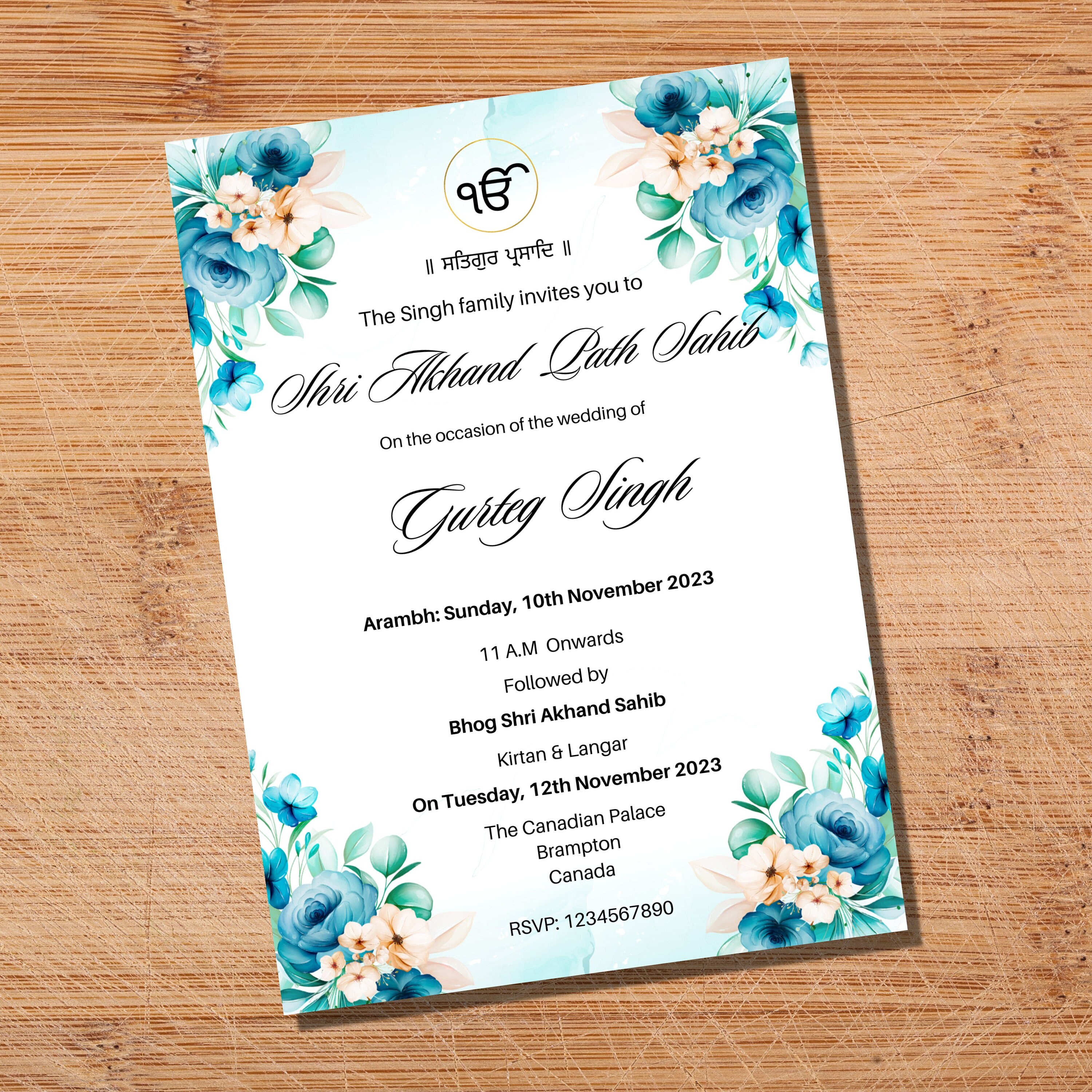 Shri Akhand Path Invitation Shri Sukhmani Sahib Path Digital Invitation ...