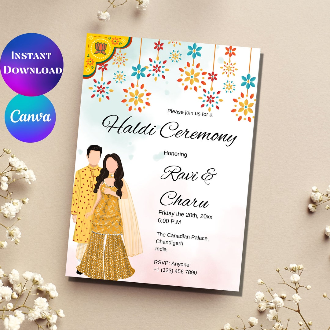 Haldi Invitation Maiyan Invitation Haldi Invite Couple Invitation ...