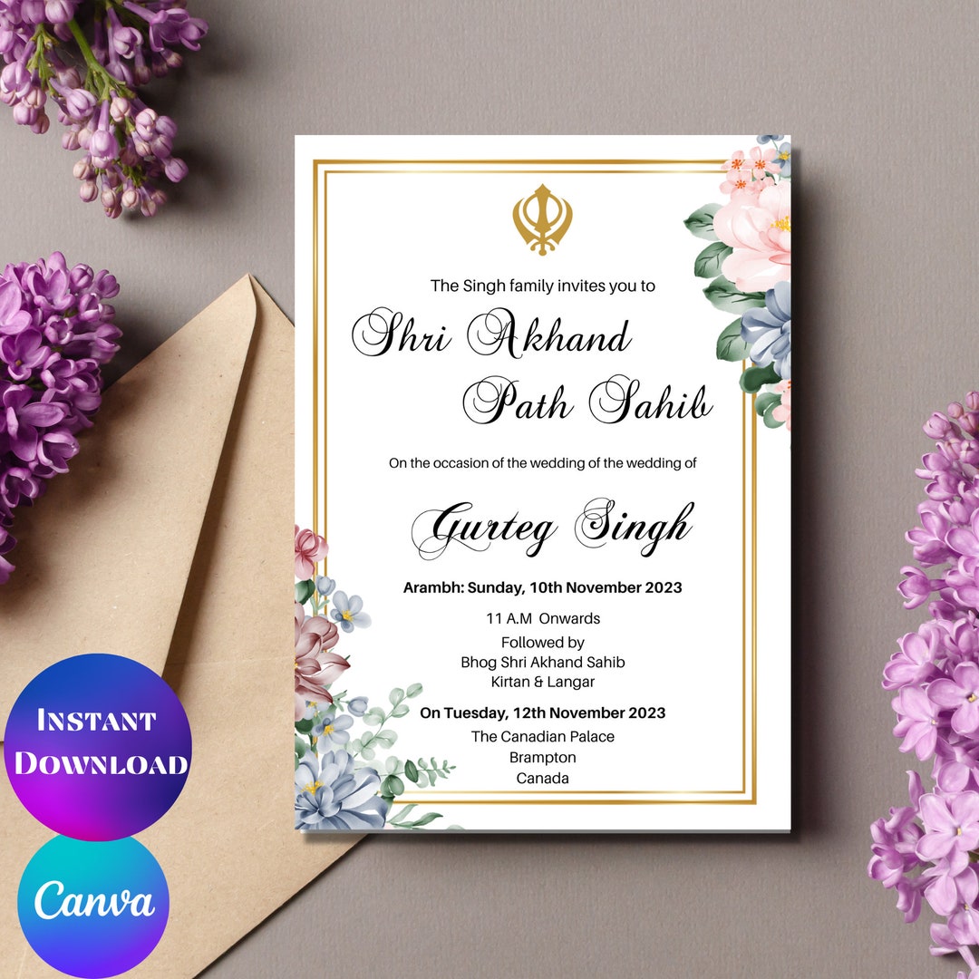 Shri Akhand Path Invitation Shri Sukhmani Sahib Path Digital Invitation ...