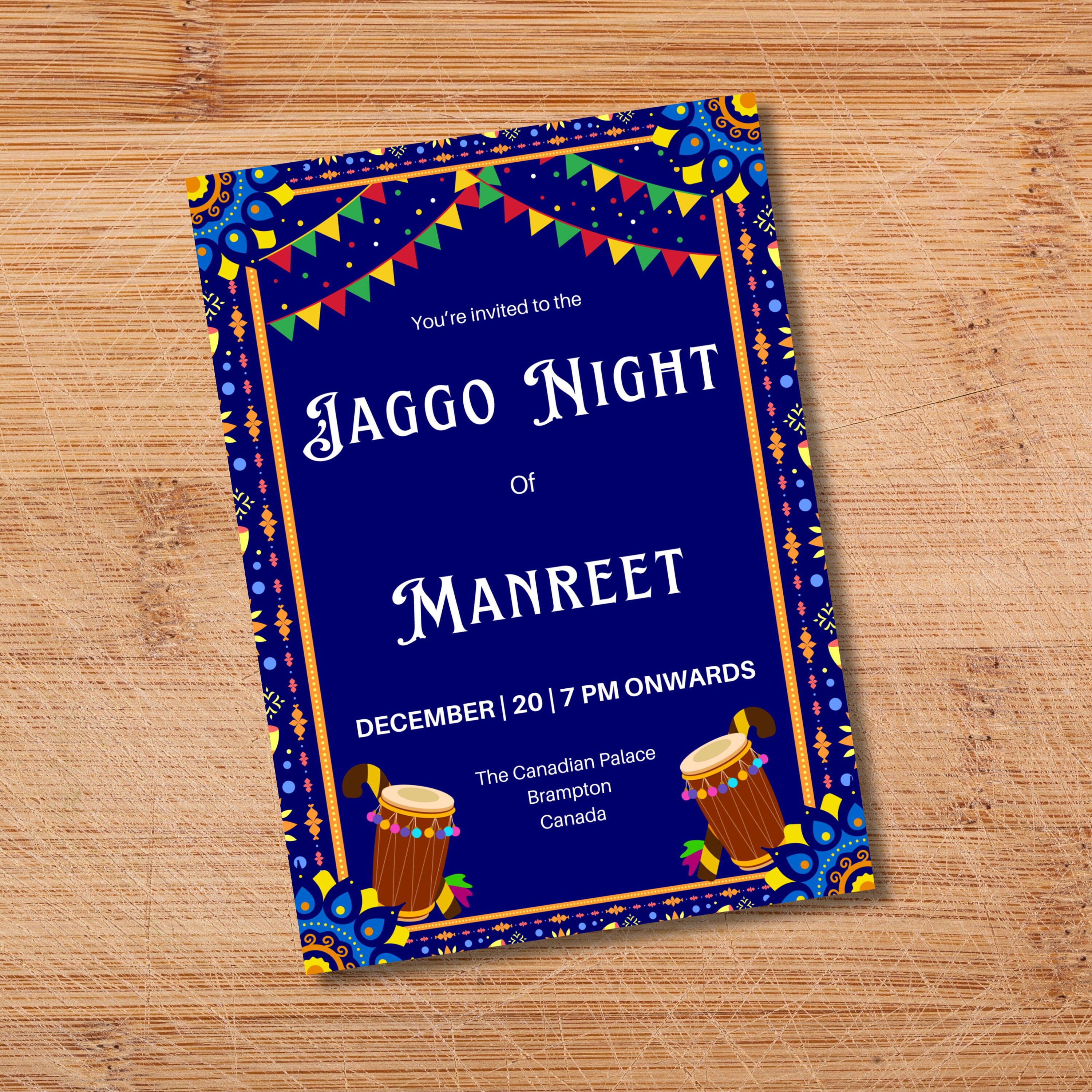 Jaggo Invitation Card Digital Jaggo Invite Jago Night - Etsy Canada