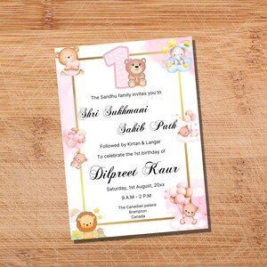 1st Birthday Path Invitation First Birthday Invitation Shri - Etsy Canada
