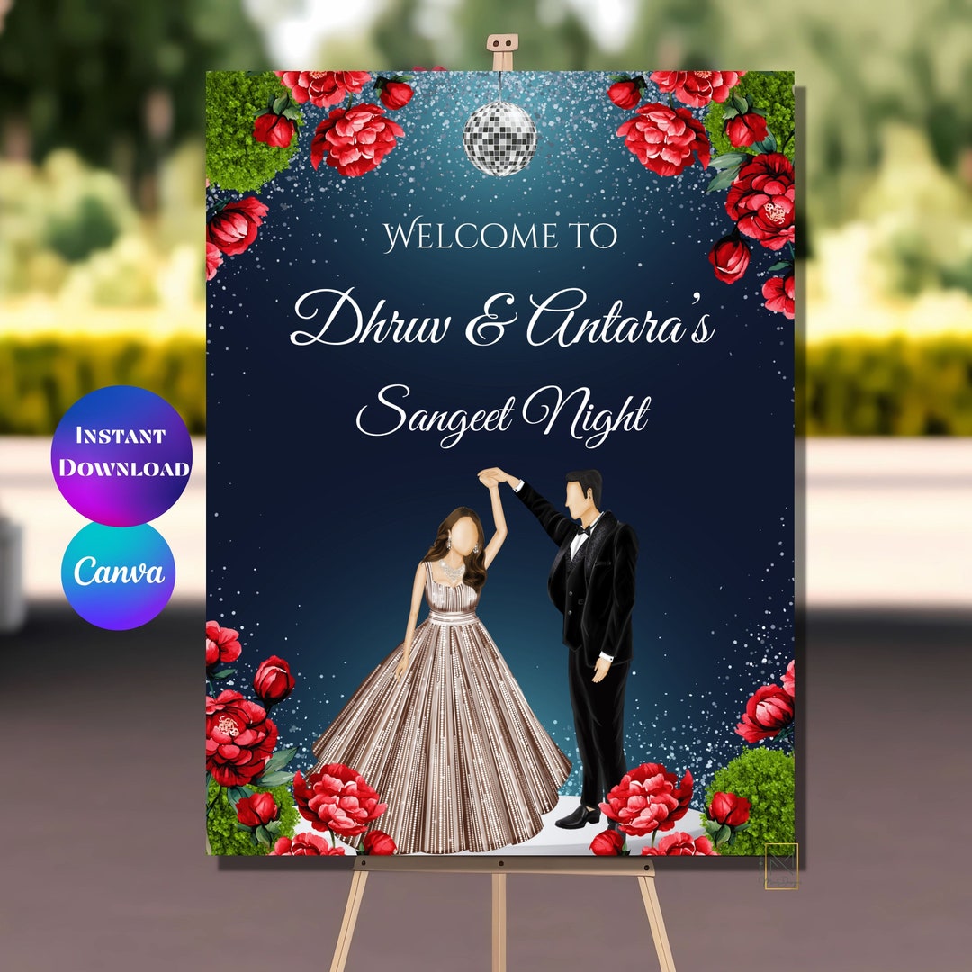 Sangeet Sign Sangeet Welcome Sign Sangeet Decor Sangeet Welcome Board ...