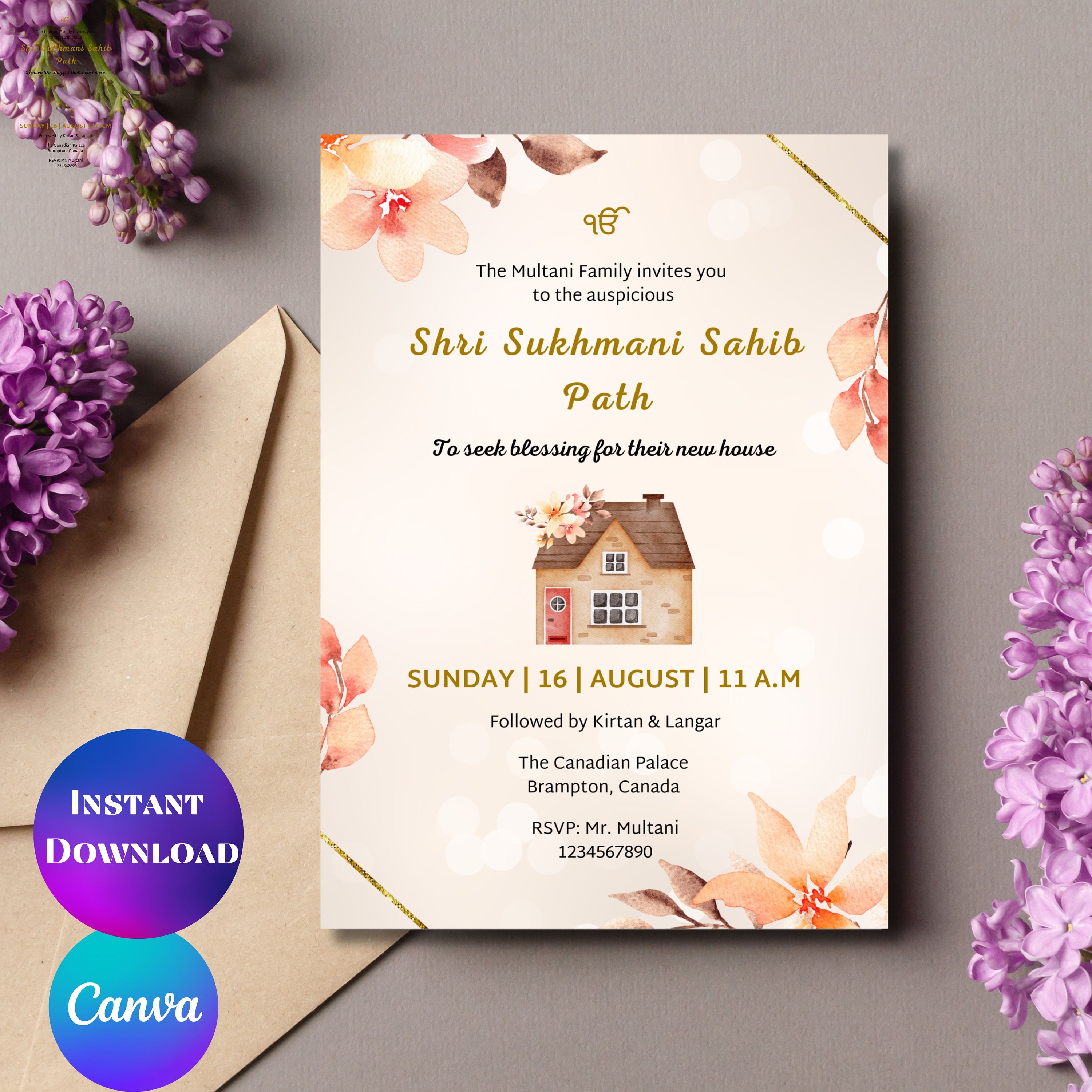 Shri Sukhmani Sahib Path Invitation New House Path Invitation ...