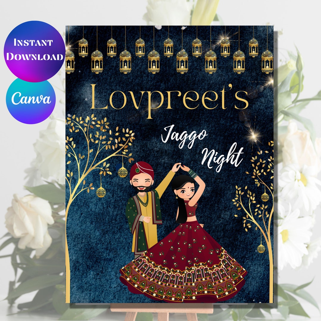 Jaggo Welcome Sign Jago Welcome Sign Sangeet Night Welcome Sign Jaggo ...