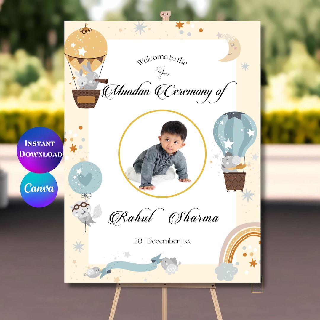 Photo Mundan Ceremony Welcome Sign Mundan Ceremony Sign Mundan Ceremony ...