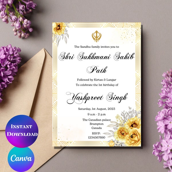 Akhand Path Invitation Card - Etsy