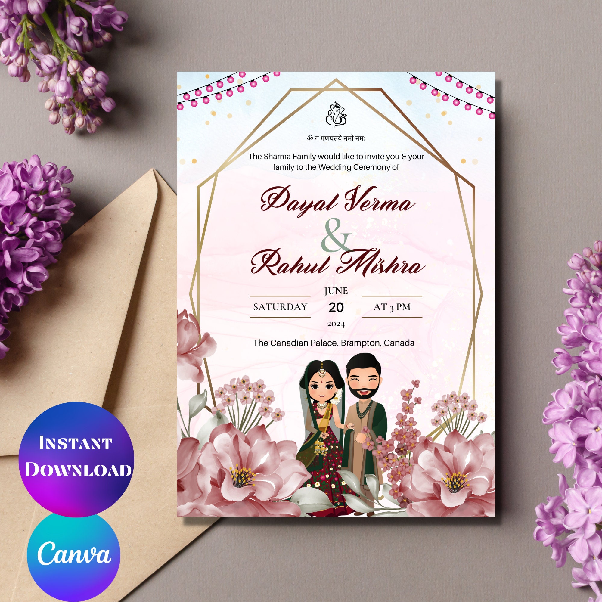 Canva wedding invitations indian | Honestweddingadvice.com