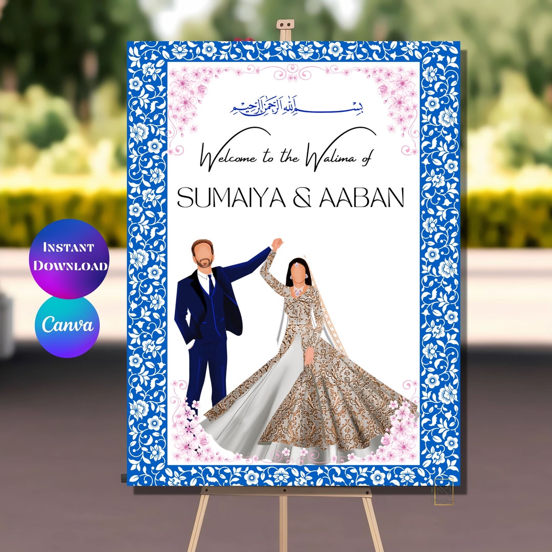 Walima Welcome Sign Walima Sign Muslim Wedding Signs Islamic - Etsy