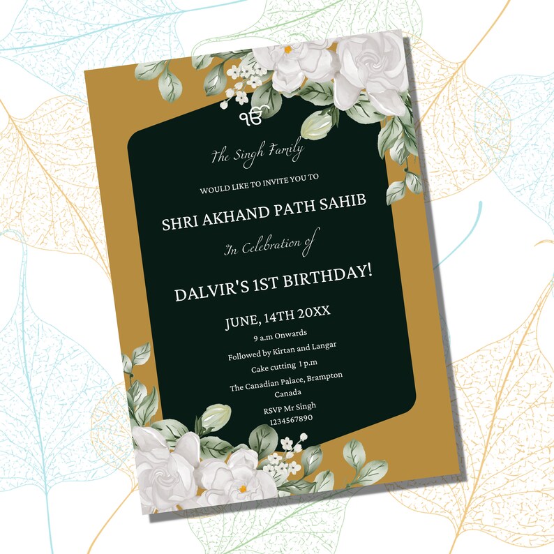 Shri Akhand Path Invitation 1st Birthday Path Invitation Shri Sukhmani ...