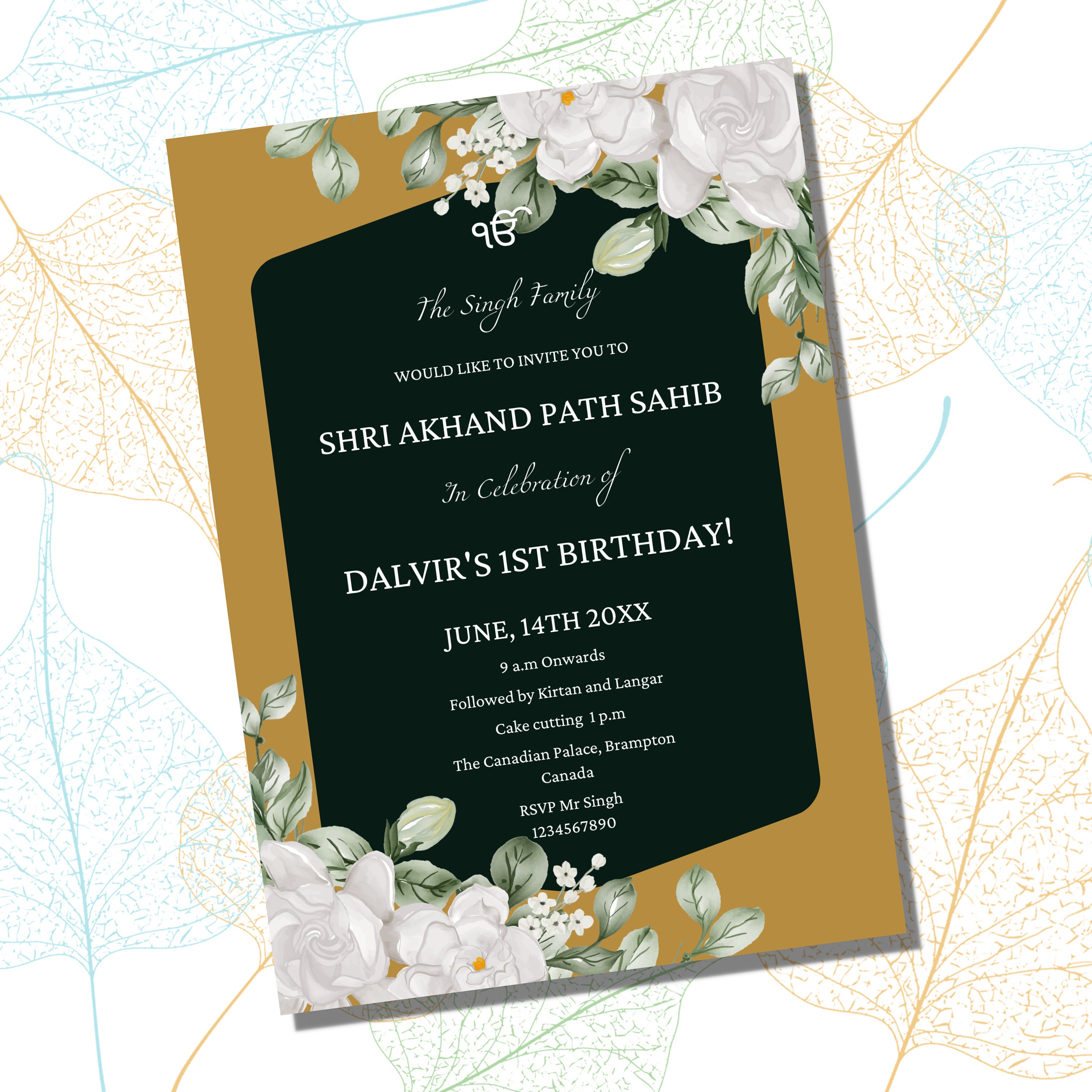 Shri Akhand Path Invitation 1st Birthday Path Invitation Shri Sukhmani ...