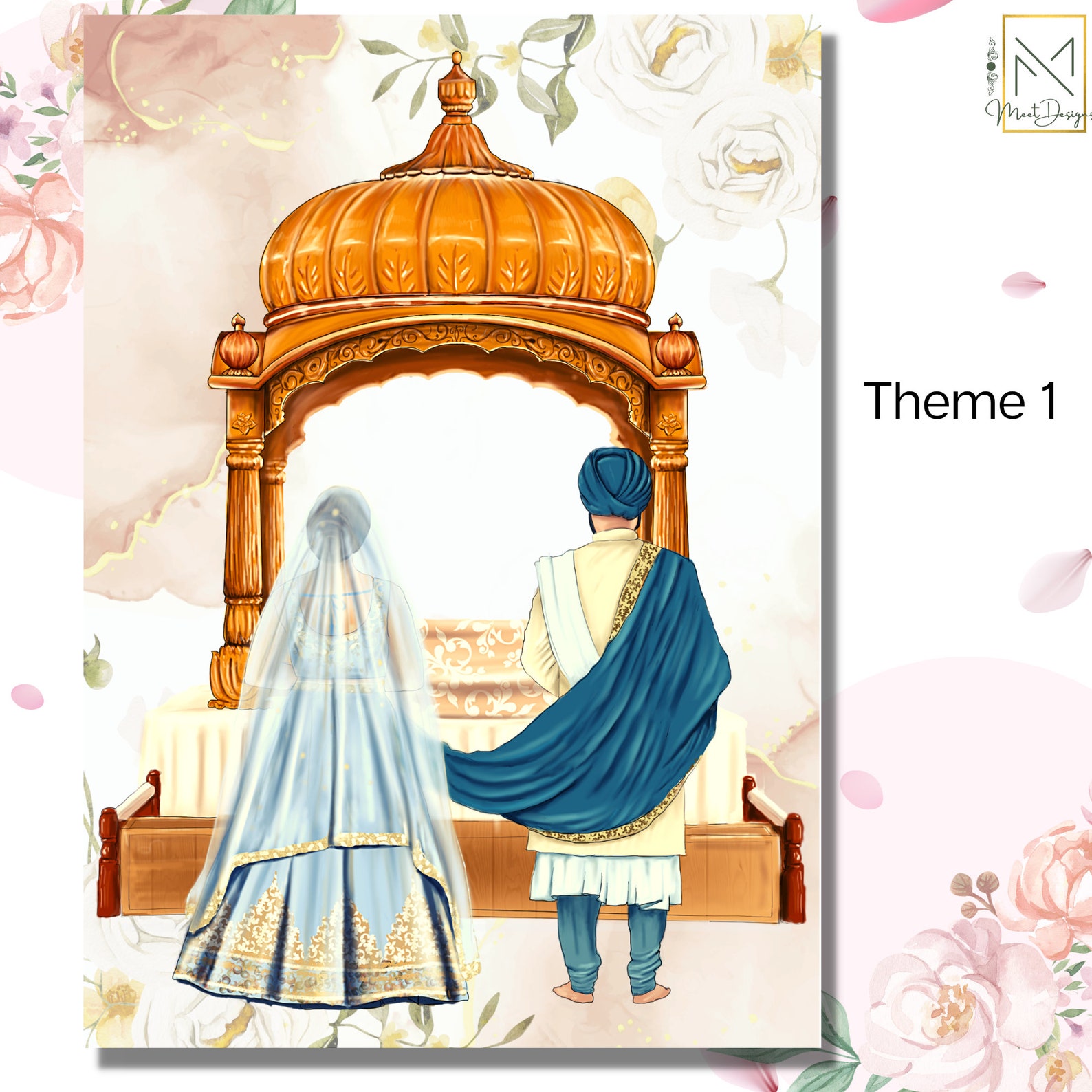 Elegant Sikh Wedding Invitation Sikh Wedding Card Sikh Digital - Etsy ...