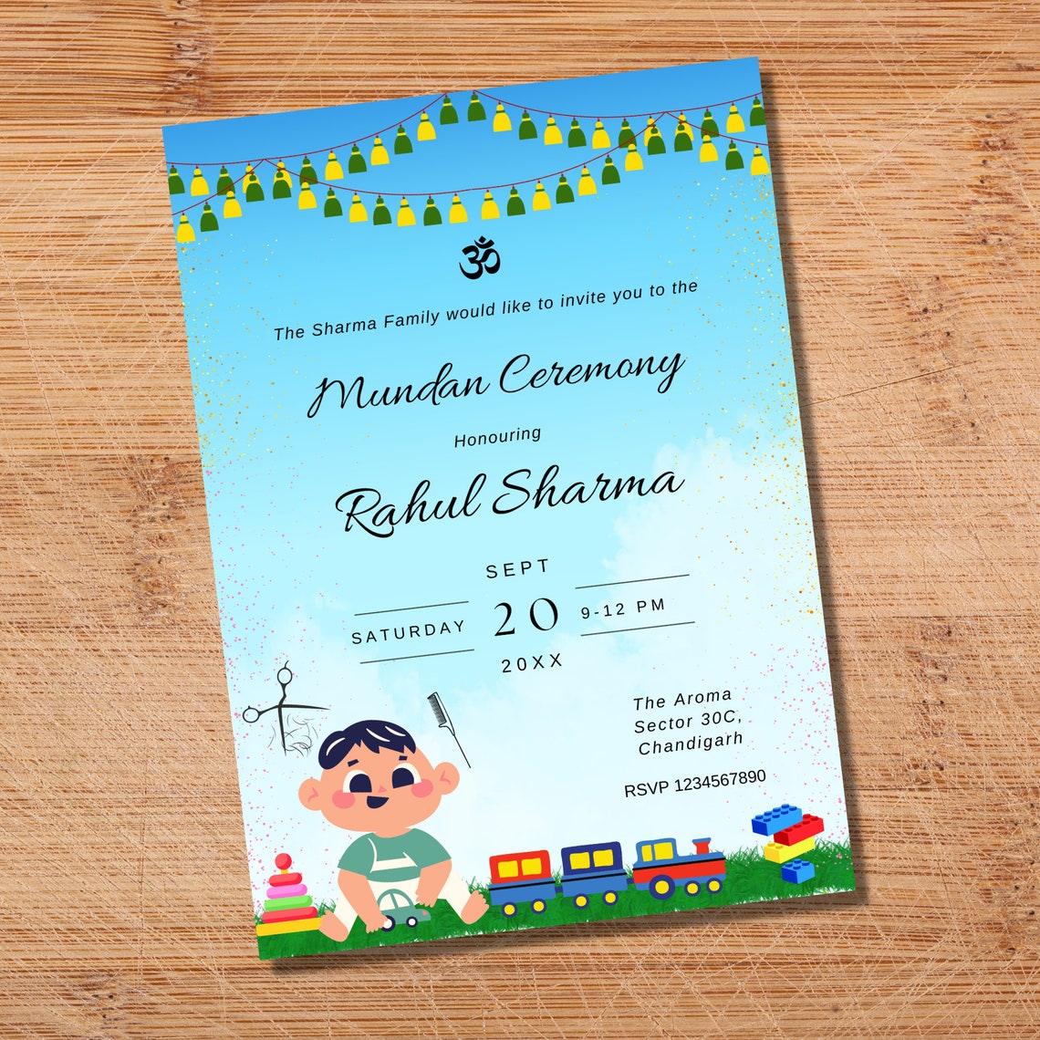 Customizable Mundan Invitation Card Mundan Invite Digital Mundan ...