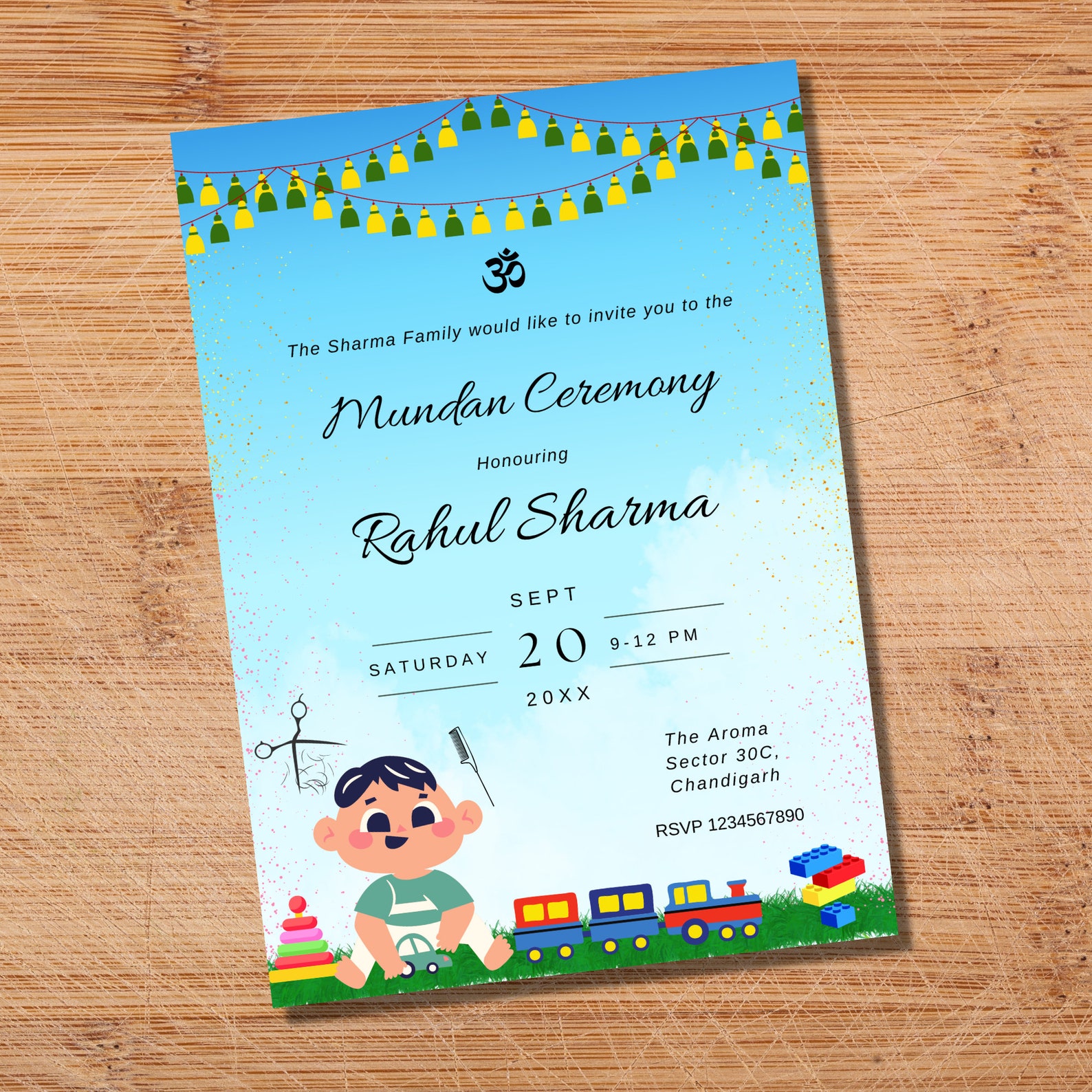 Customizable Mundan Invitation Card Mundan Invite Digital Mundan ...