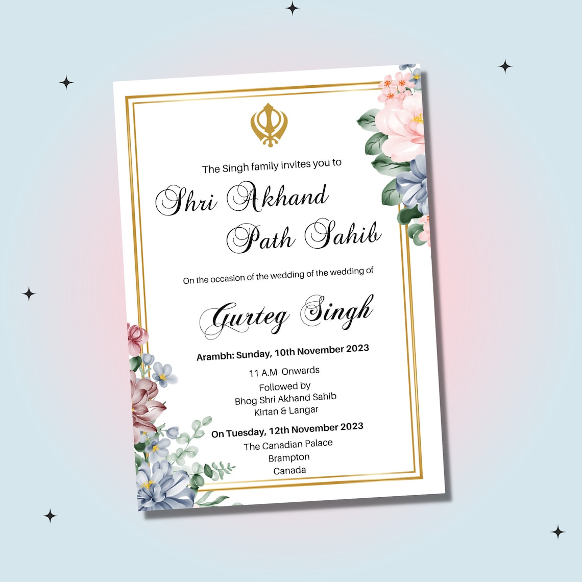 Shri Akhand Path Invitation Shri Sukhmani Sahib Path Digital Invitation ...