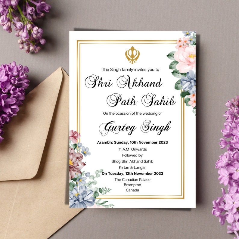 Shri Akhand Path Invitation Shri Sukhmani Sahib Path Digital - Etsy ...