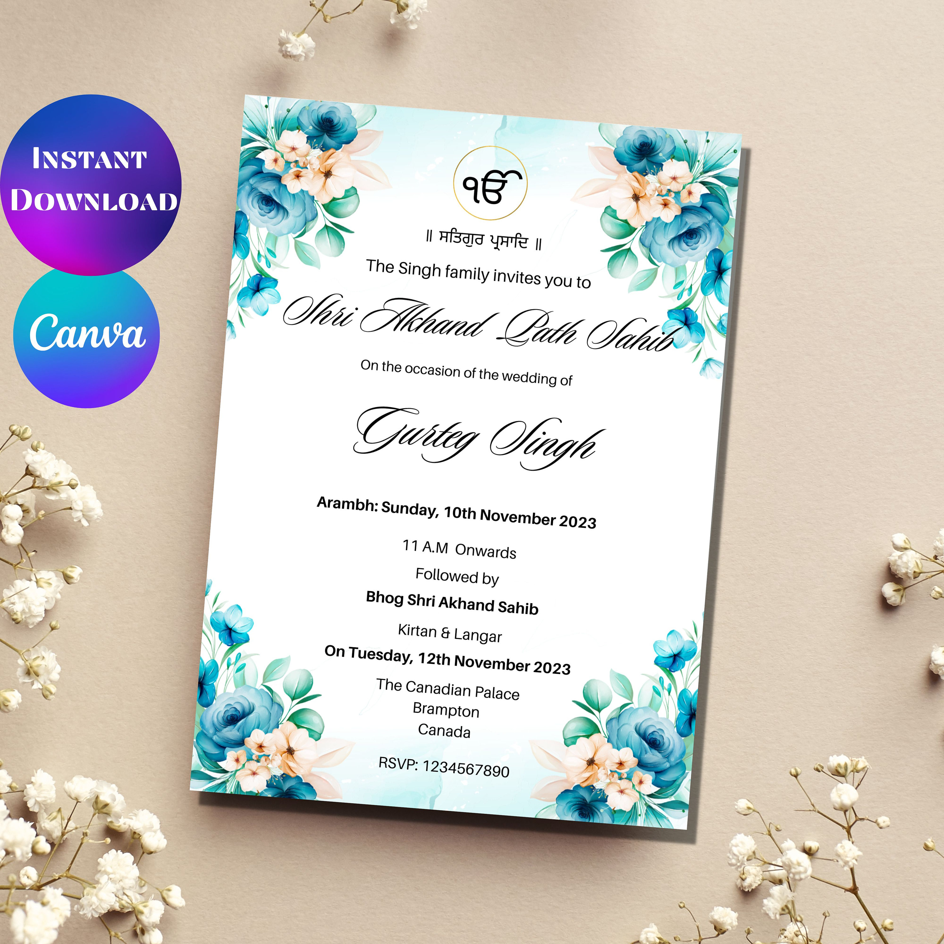 Shri Akhand Path Invitation Shri Sukhmani Sahib Path Digital Invitation ...