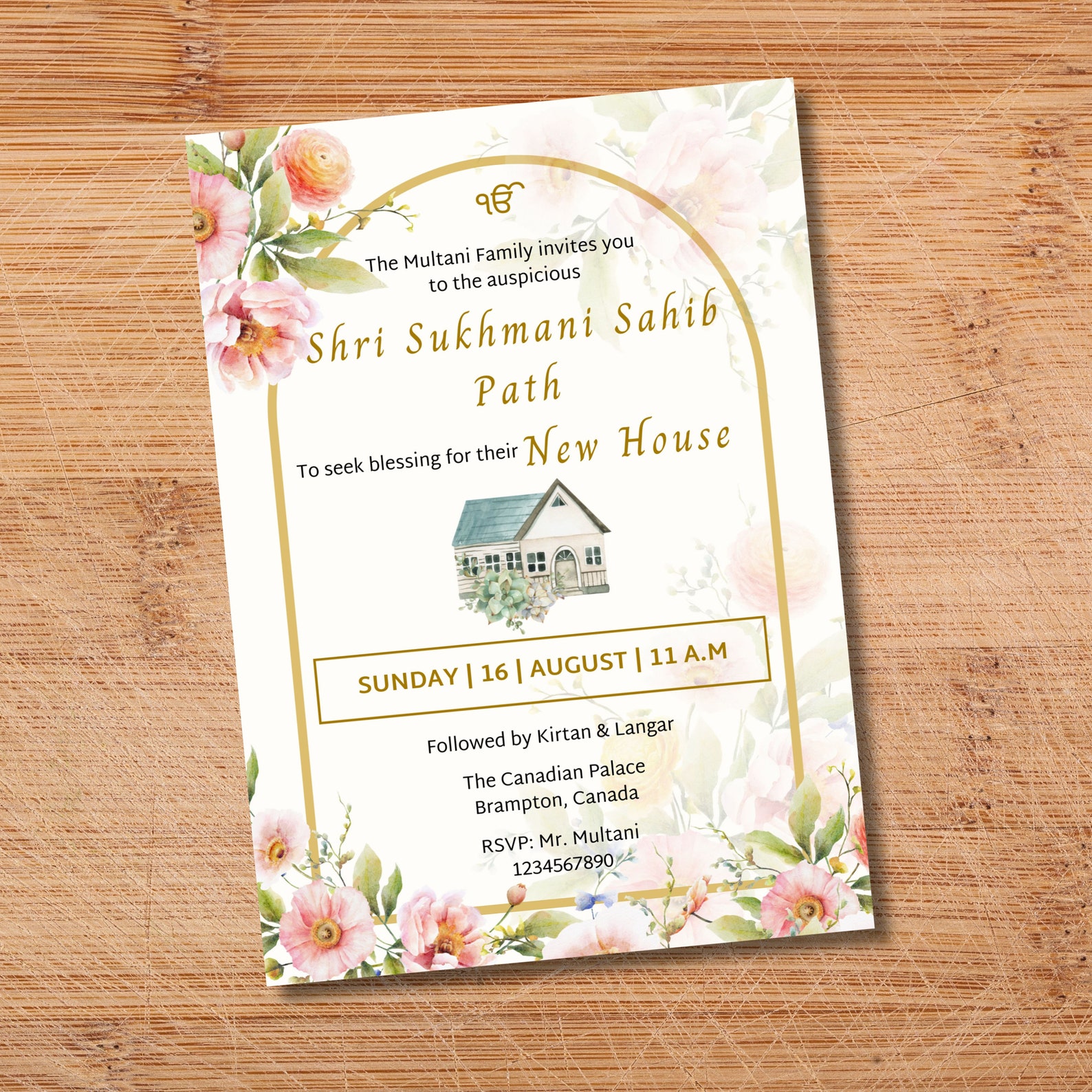 Shri Sukhmani Sahib Path Invitation New House Path Invitation ...