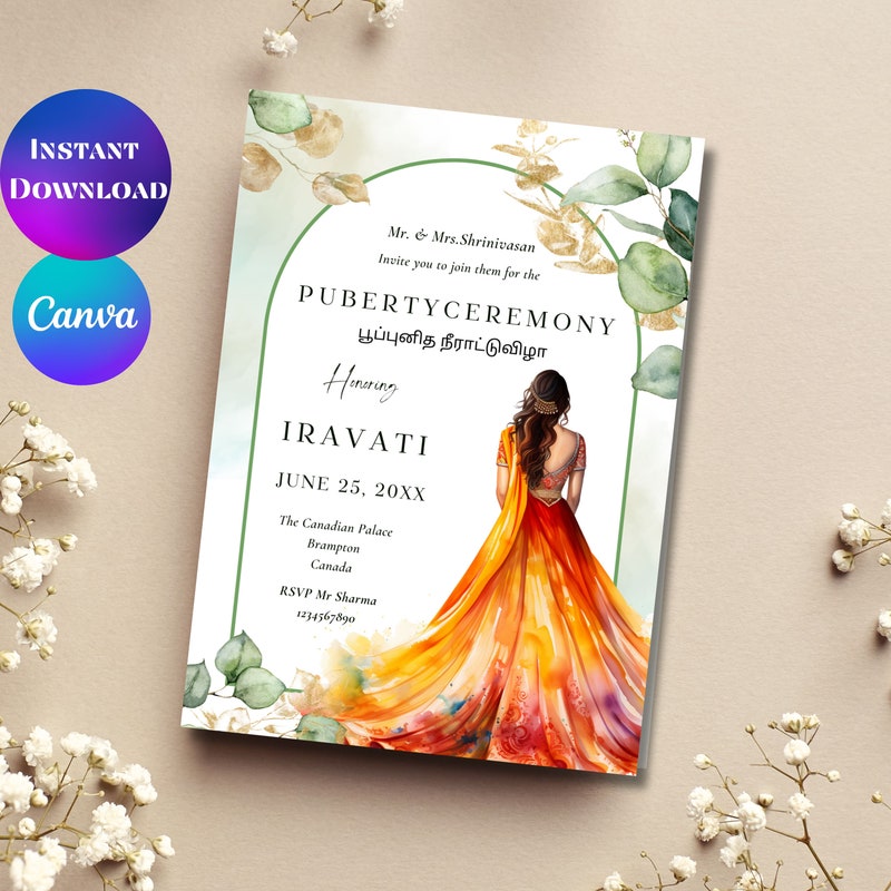 Puberty Ceremony Invitation - Etsy