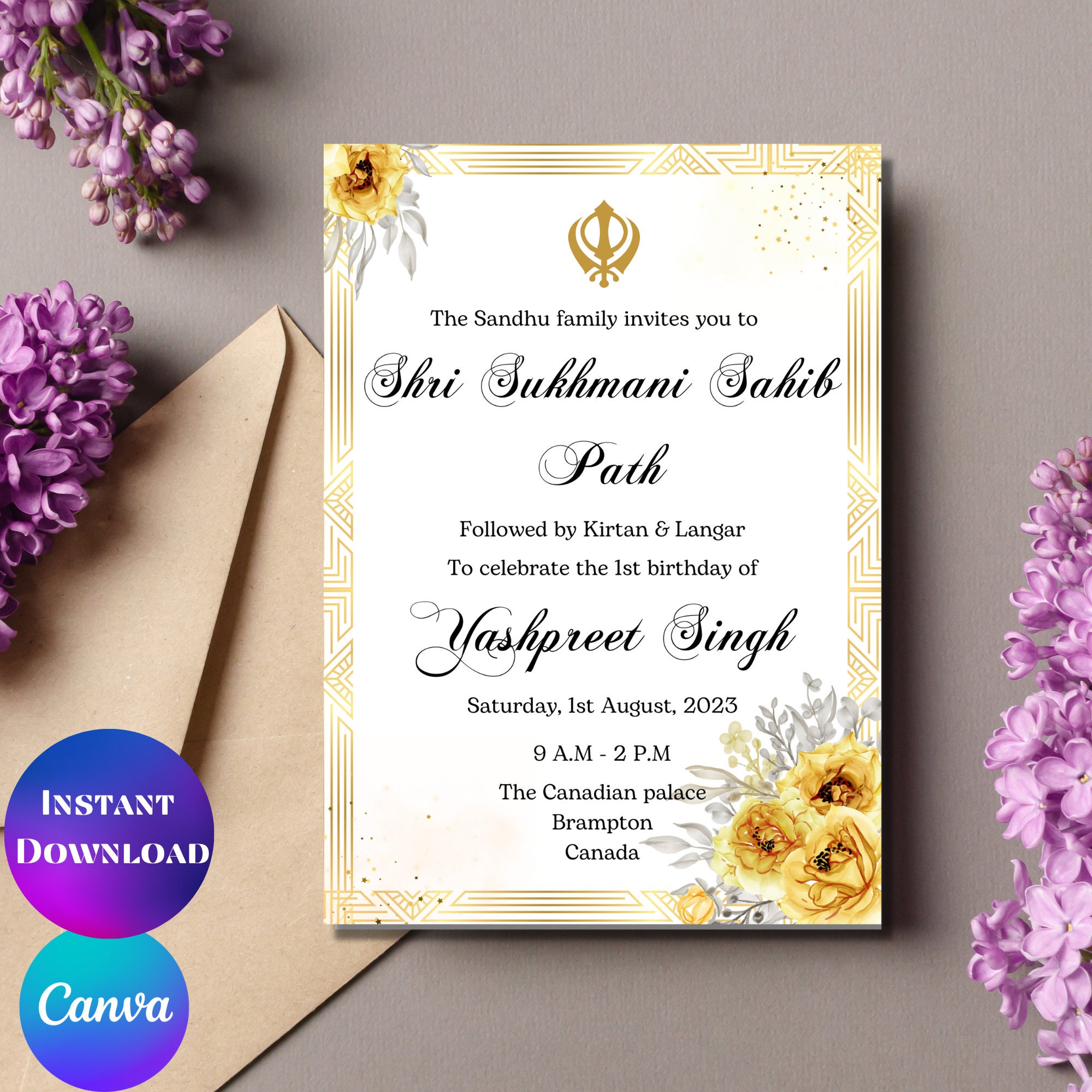 Shri Sukhmani Sahib Path Digital Invitation Card Path Sign - Etsy Canada