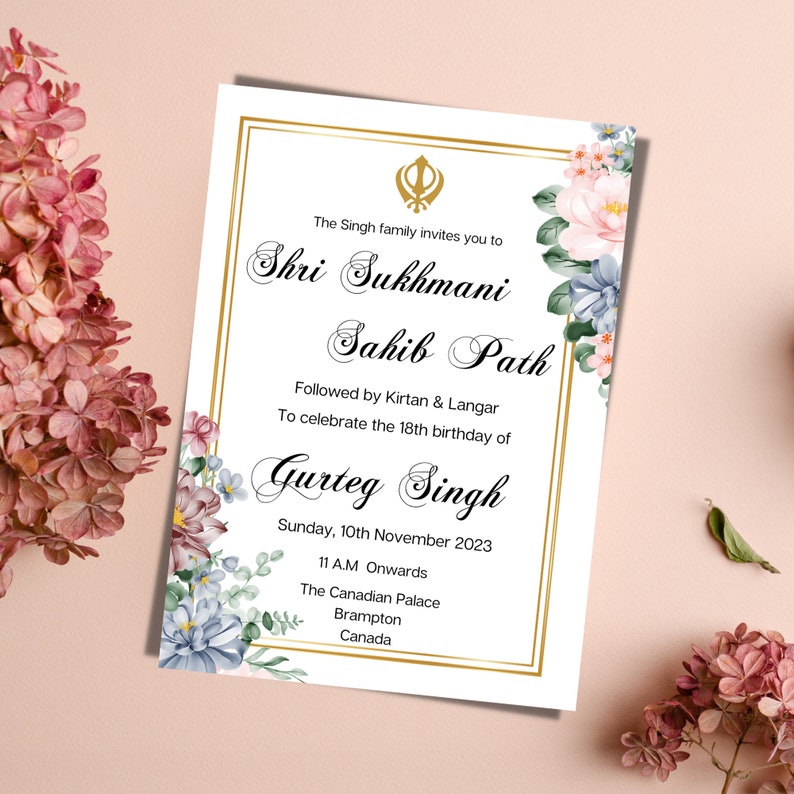 Shri Akhand Path Invitation Shri Sukhmani Sahib Path Digital - Etsy ...