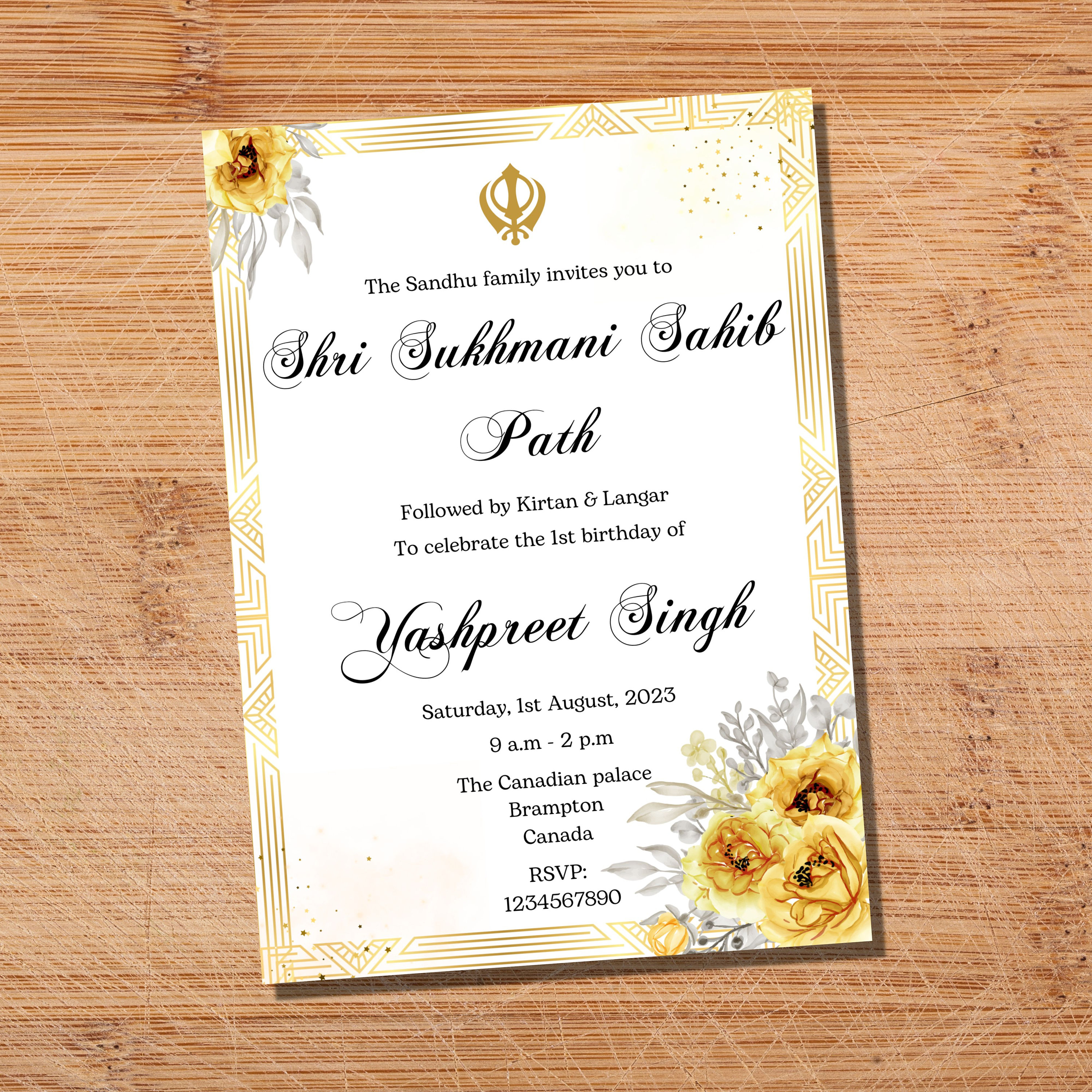 Shri Sukhmani Sahib Path Digital Invitation Card Path Sign Path ...