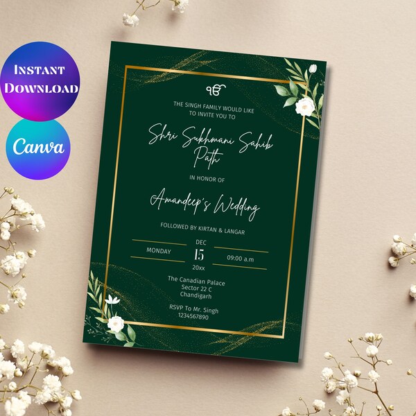 Akhand Path Invitation Card - Etsy