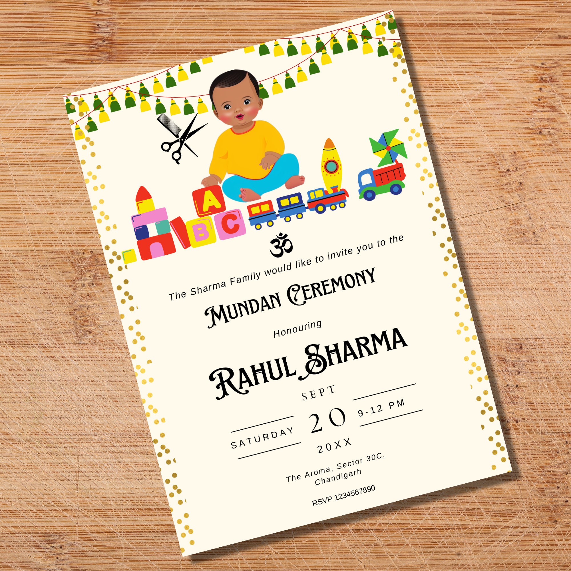 Mundan Invitation Card Mundan Invite Digital Mundan Ceremony Invitation ...