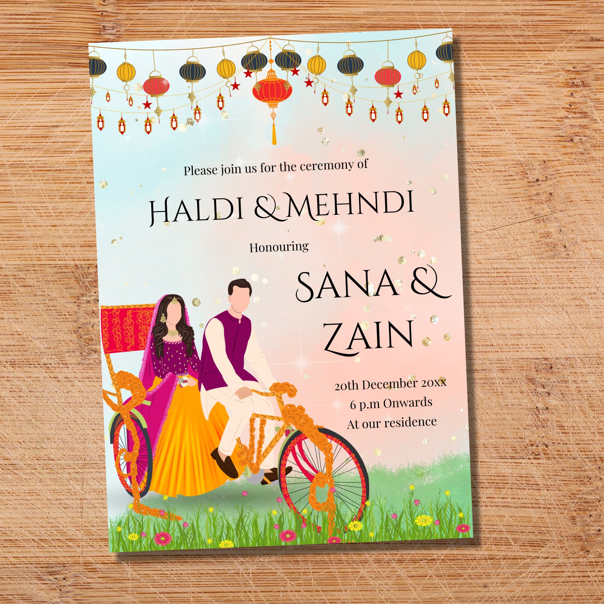 Mehndi Invitation Card Haldi Invitation Card Digital Mehndi Invite ...