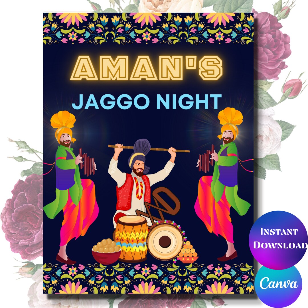 Traditional Jaggo Welcome Sign Jago Welcome Sign Jaggo Invitation Blue ...