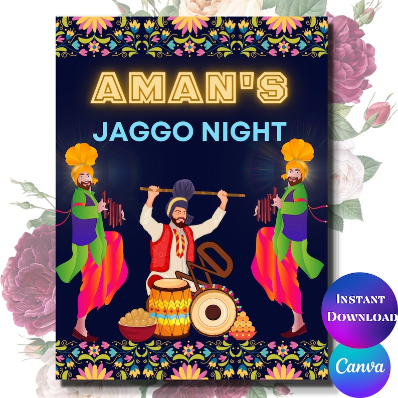 Traditional Jaggo Welcome Sign Jago Welcome Sign Jaggo Invitation Blue ...