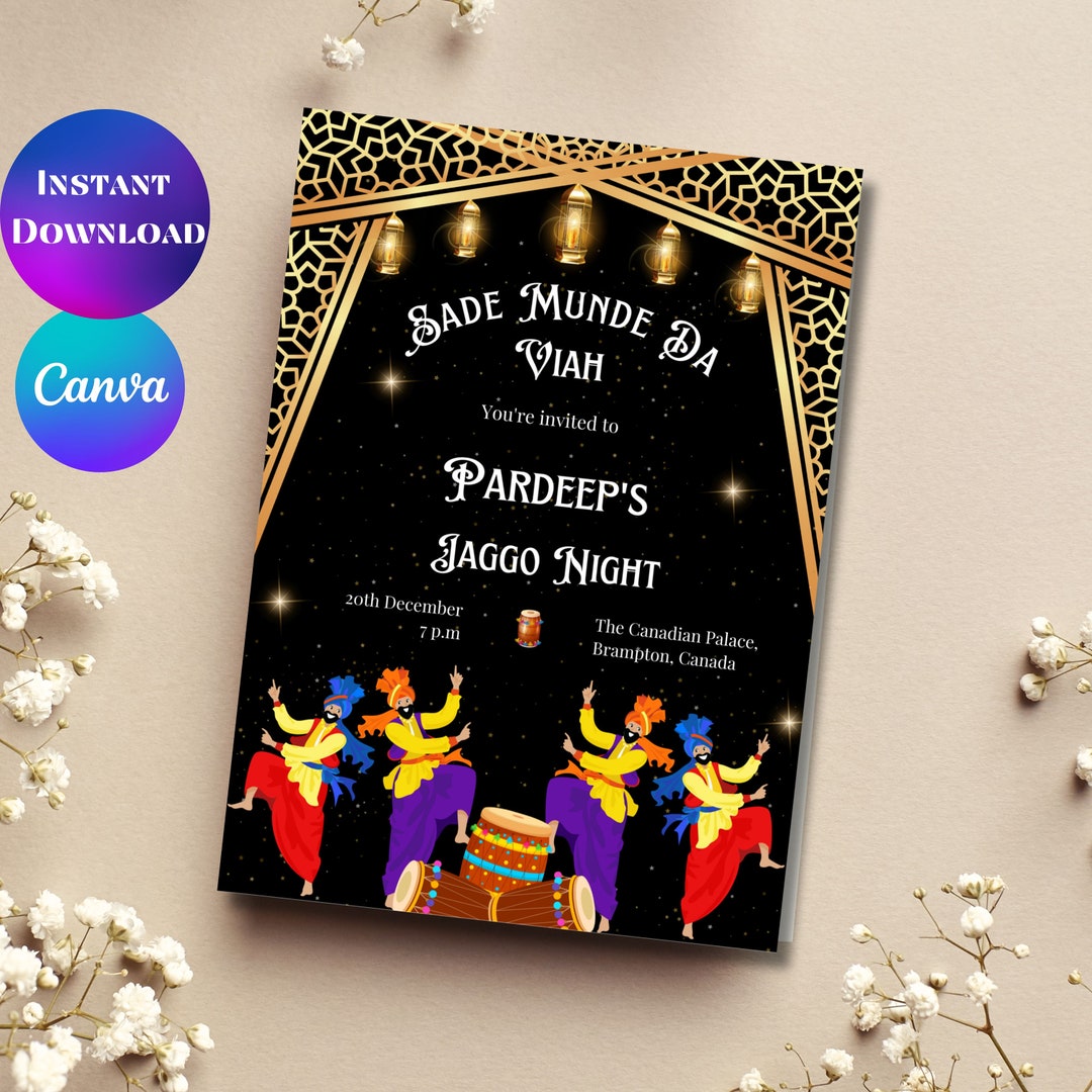 Jaggo Invitation Digital Jago Invite Black Gold Luxurious Jaggo ...